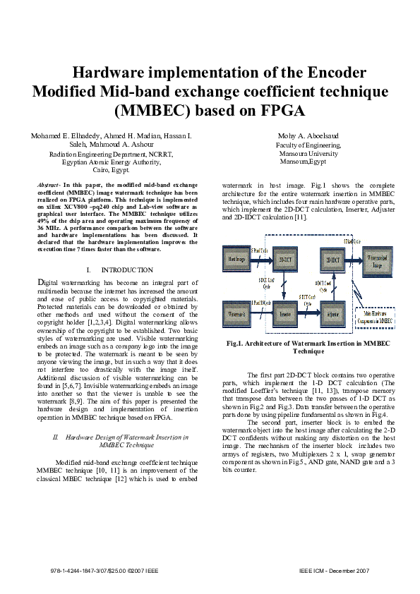 (PDF) Hardware implementation of the encoder modified mid-band exchange coefficient technique ...