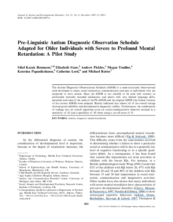 (PDF) Pre-Linguistic Autism Diagnostic Observation Schedule Adapted for ...