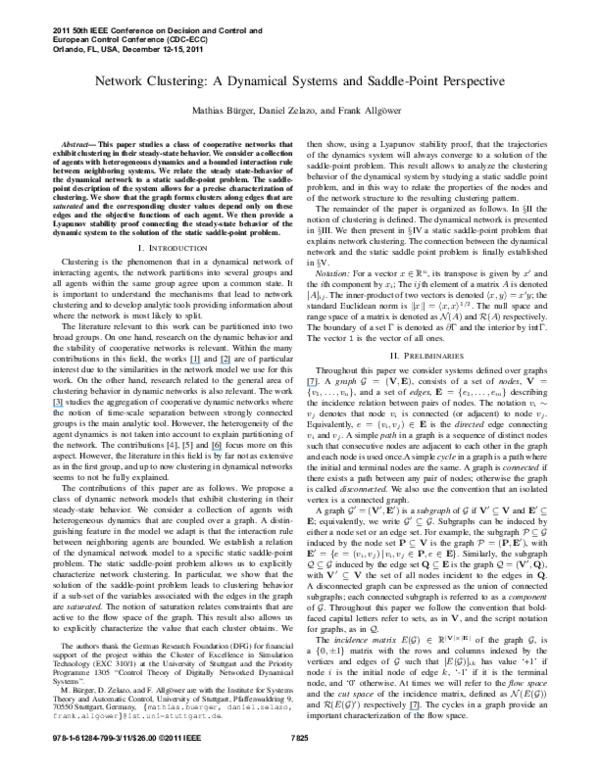 (PDF) Network clustering: A dynamical systems and saddle-point perspective
