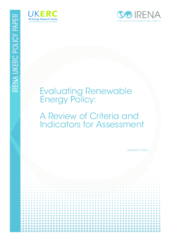 (PDF) Evaluating Renewable Energy Policy: A Review of Criteria and ...