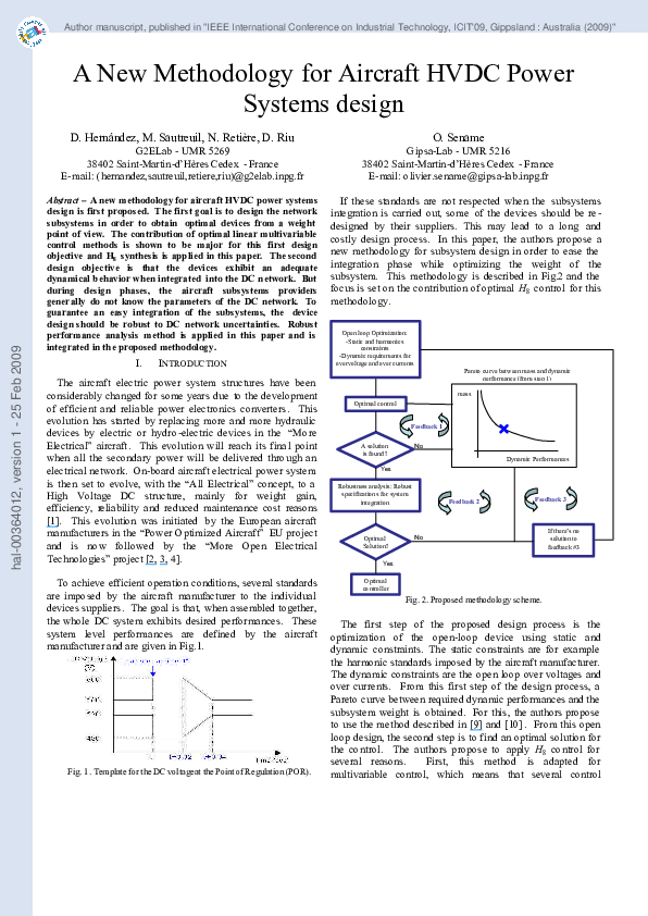 (PDF) A new methodology for aircraft HVDC power systems design