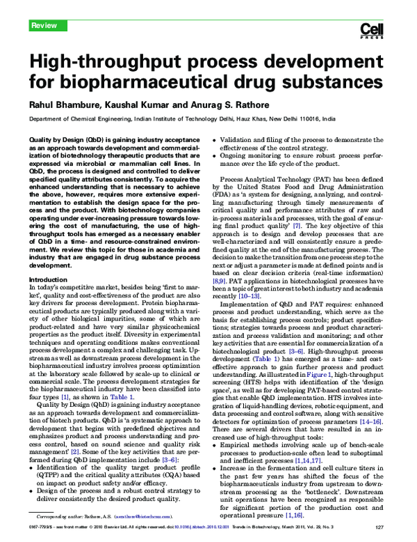 (PDF) High-throughput process development for biopharmaceutical drug ...