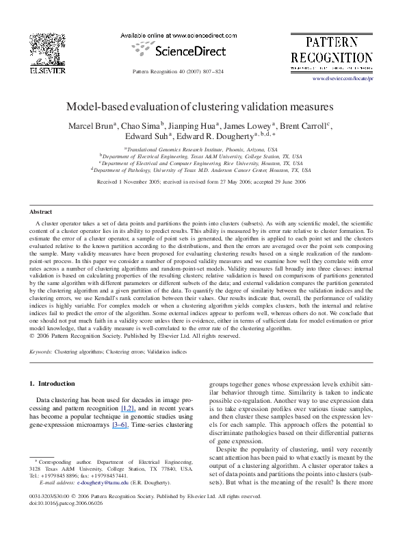 Pdf Evaluating Clustering Validity Measures And Errors 4022
