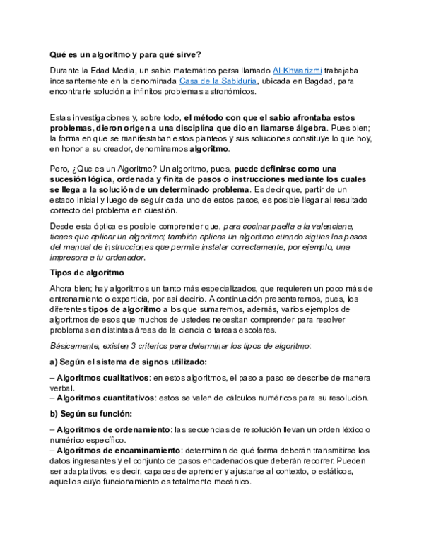 (DOC) Qué es un algoritmo y para qué sirve.docx