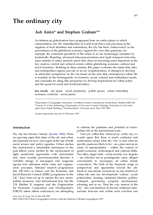 (PDF) The Ordinary City