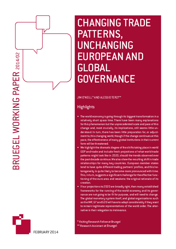 (PDF) CHANGING TRADE PATTERNS, UNCHANGING EUROPEAN AND GLOBAL GOVERNANCE