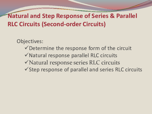 (PDF) Natural and Step Response of Series & Parallel RLC Circuits ...