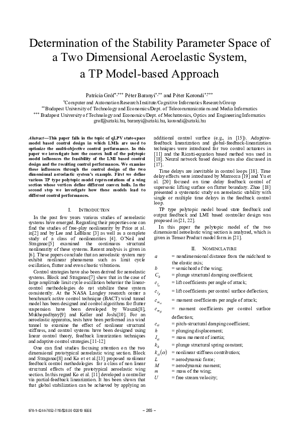 (PDF) Determination of the stability parameter space of a two ...