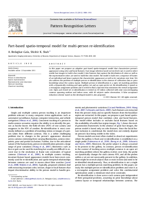 Pdf Part Based Spatio Temporal Model For Multi Person Re Identification