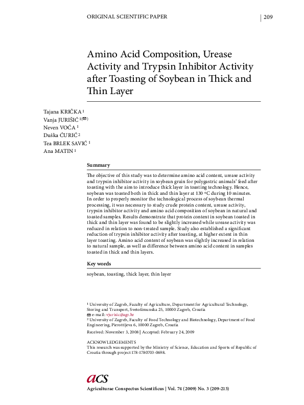 (PDF) Amino acid composition, urease activity and trypsin inhibitor ...