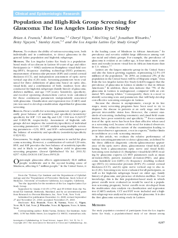 (PDF) Population and High-Risk Group Screening for Glaucoma: The Los ...