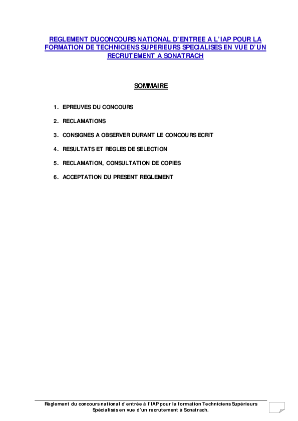 Règlement de consultation (RC)