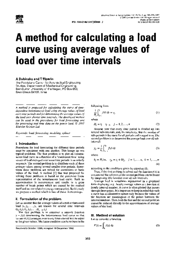 (PDF) A method for calculating a load curve using average values of ...