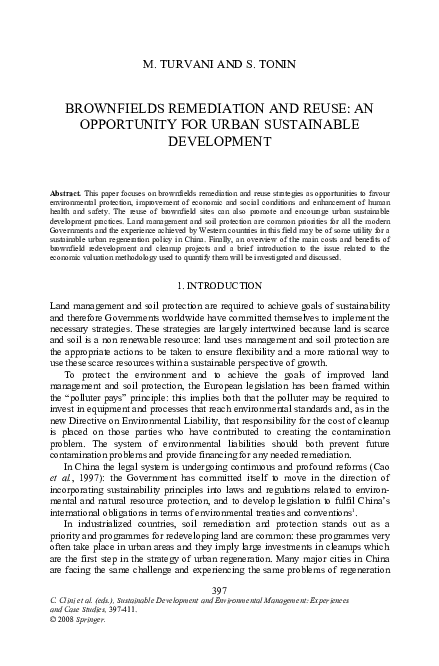 (PDF) Brownfields Remediation and Reuse: An Opportunity for Urban ...