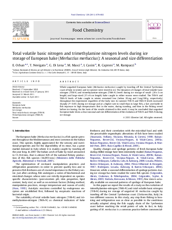 (PDF) Total volatile basic nitrogen and trimethylamine nitrogen levels ...