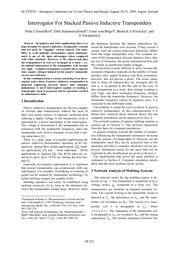 (PDF) Interrogator For Stacked Passive Inductive Transponders