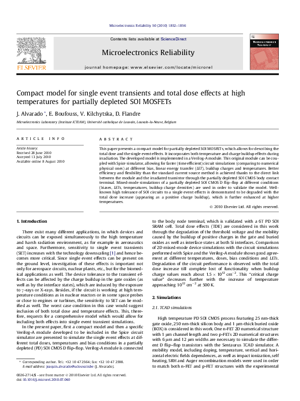 (PDF) Compact model for single event transients and total dose effects at high temperatures for ...
