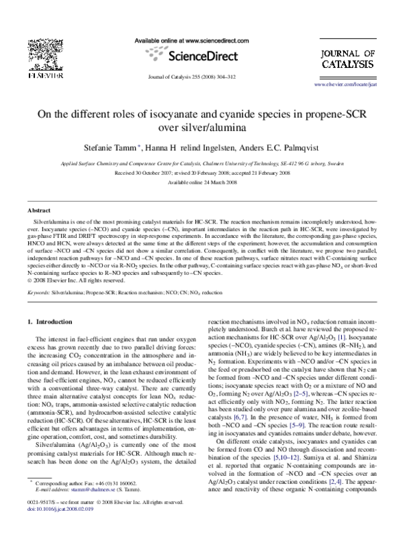 (PDF) On the different roles of isocyanate and cyanide species in ...