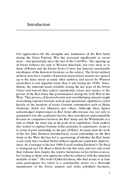 (PDF) The Red Army and the Second World War - Introduction