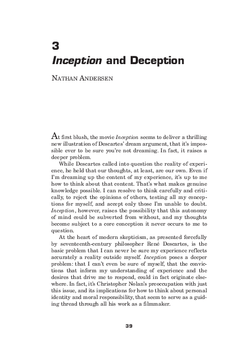 (PDF) Inception and Deception
