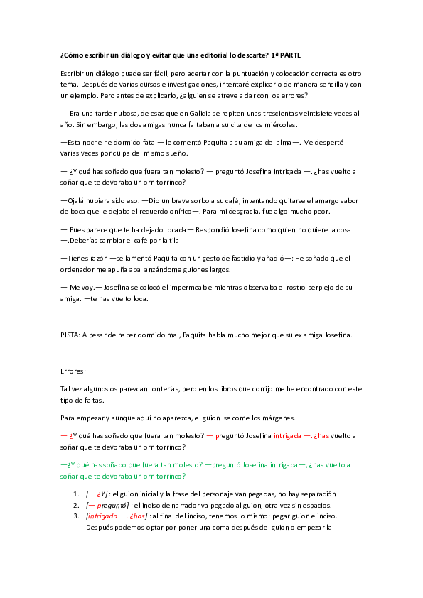 Como escribir un dialogo y evitar que una editorial lo descarte | Aly ...
