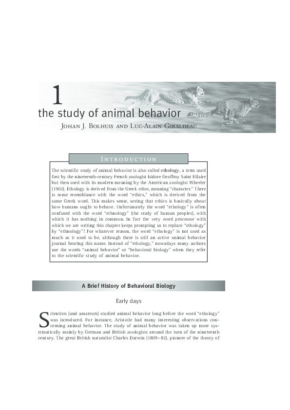 (PDF) the study of animal behavior