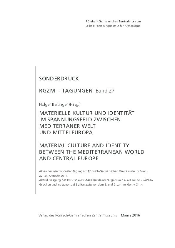 (PDF) Metallfunde in urnenfelderzeitlichen Höhensiedlungen Mitteleuropas