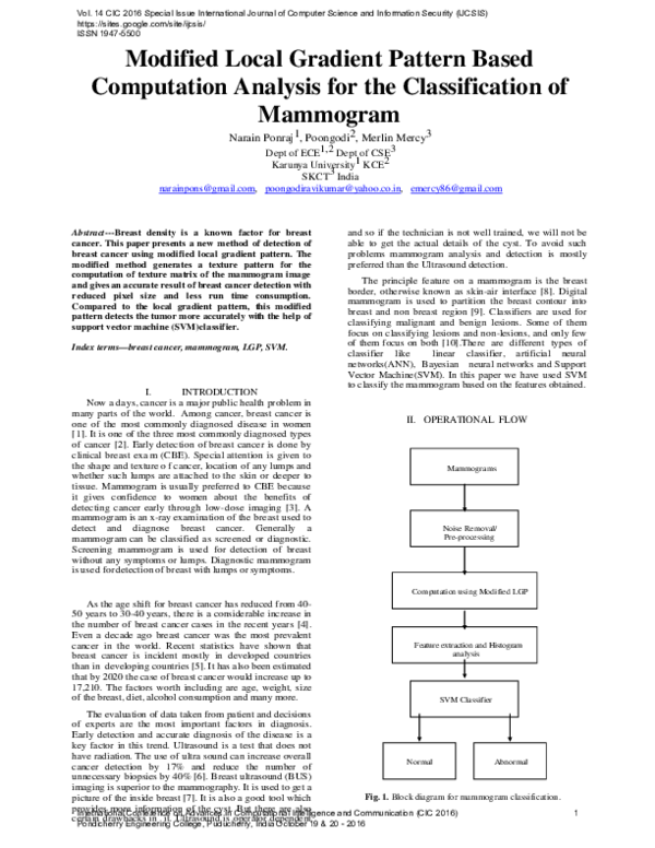 Pdf Modified Local Gradient Pattern Based Computation Analysis For
