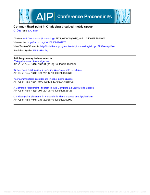 (PDF) Common fixed point in C*-algebra b-valued metric space