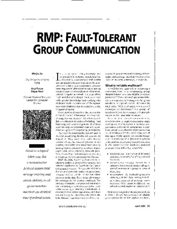 (PDF) RMP: fault-tolerant group communication