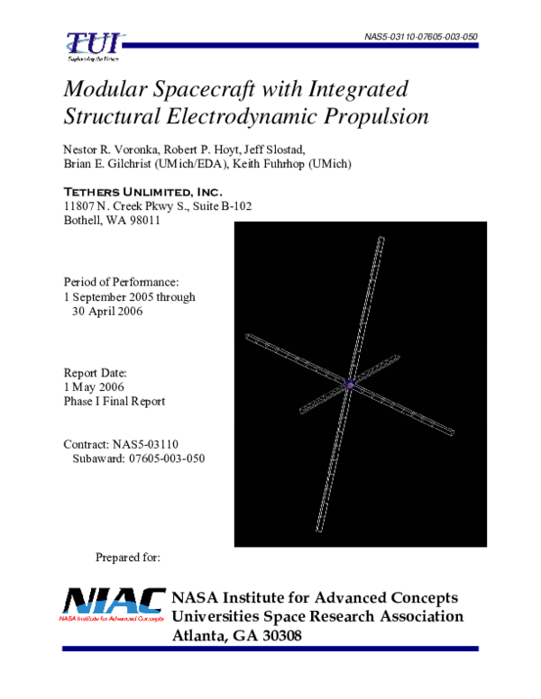 (PDF) Modular Spacecraft with Integrated Structural Electrodynamic ...