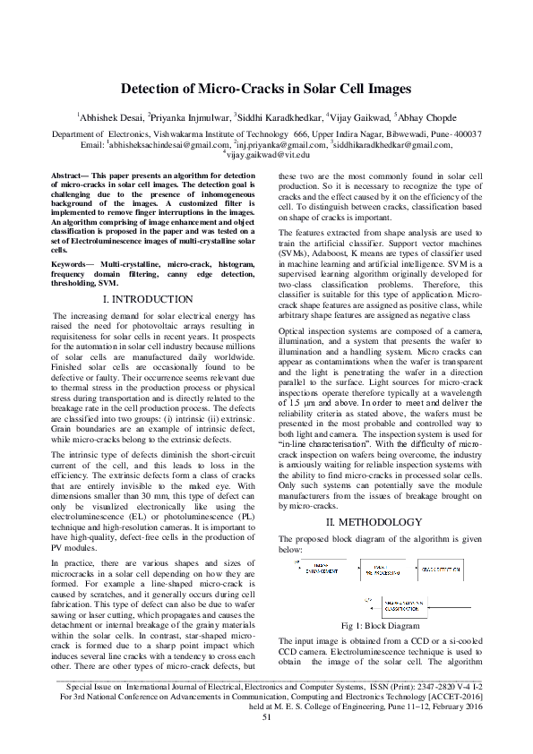 (PDF) Detection of Micro-Cracks in Solar Cell Images Detection of Micro ...
