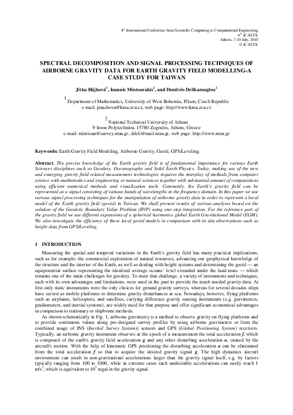 (PDF) Spectral decomposition and signal processing techniques of airborne gravity data for ...