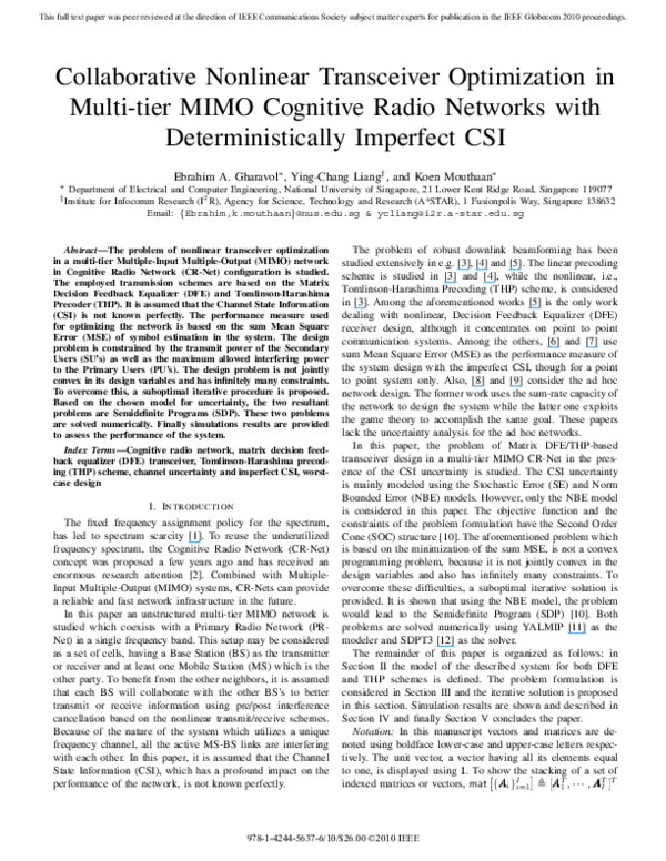 (PDF) Collaborative Nonlinear Transceiver Optimization in Multi-Tier ...