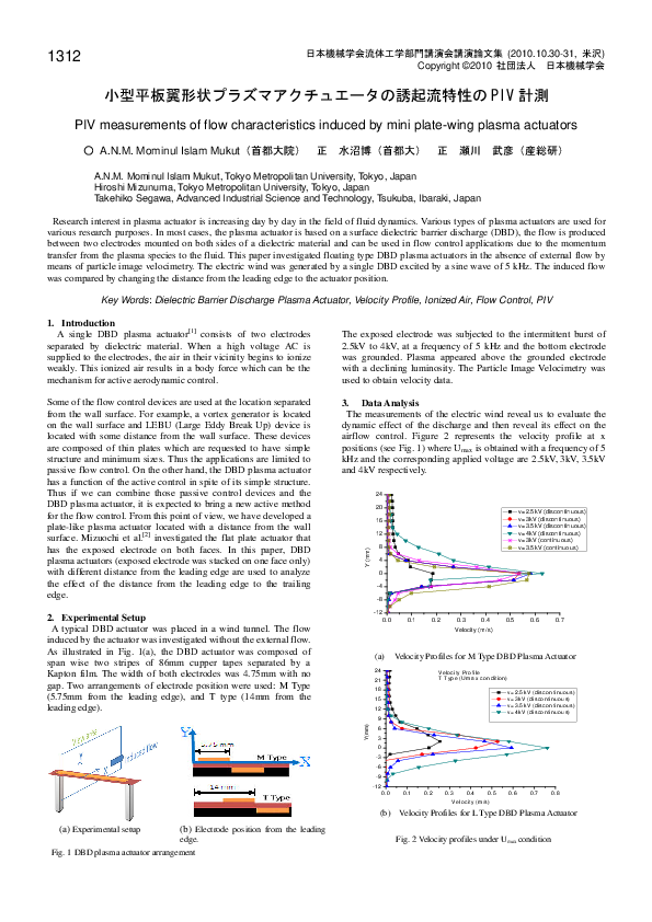(PDF) PIV measurements of flow characteristics induced by mini plate ...