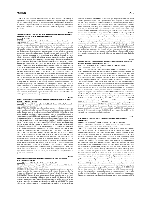 (PDF) PMC30 AGREEMENT BETWEEN PROMIS GLOBAL HEALTH SCALE AND SF36 ...