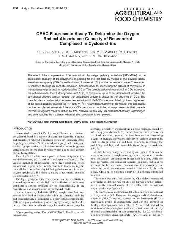 (PDF) ORAC-Fluorescein Assay To Determine the Oxygen Radical Absorbance ...