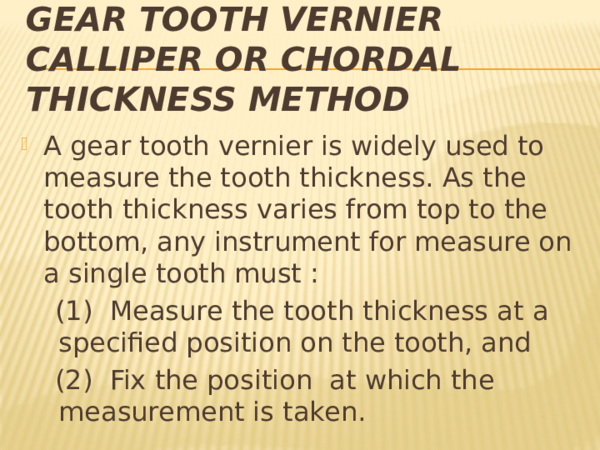 (PPT) Gear tooth measurement