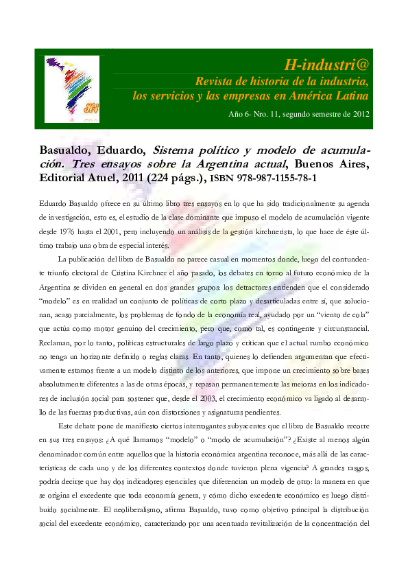 Dialnet Sistema Politico Ymodelo De Acumulacion Tres Ensayos Sobr 5009864