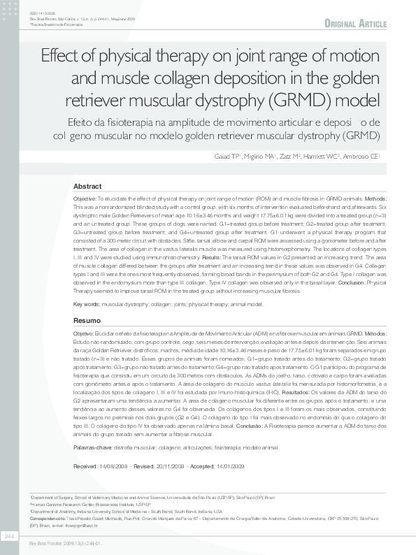(PDF) Effect of physical therapy on joint range of motion and muscle ...