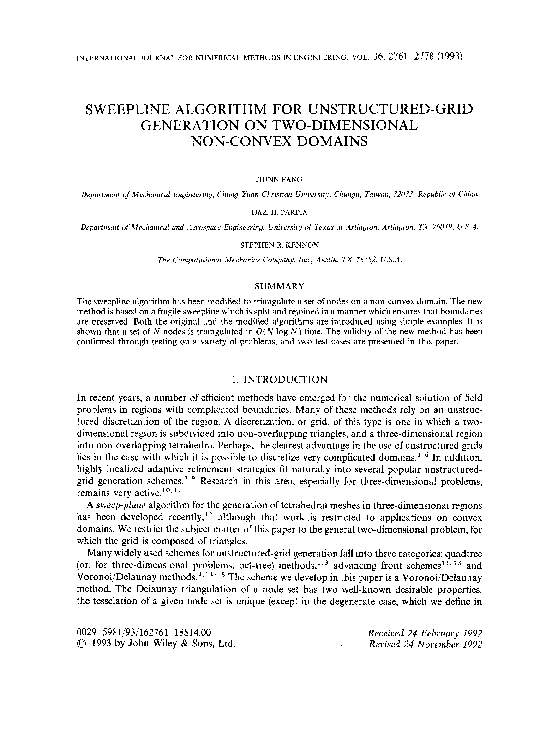 (PDF) Sweepline algorithm for unstructured-grid generation on two ... (PDF) Sweepline algorithm for unstructured-grid generation on two ...