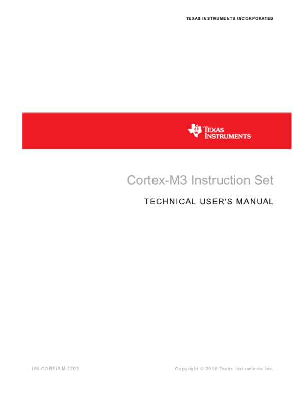 (PDF) Cortex-M3 Instruction Set