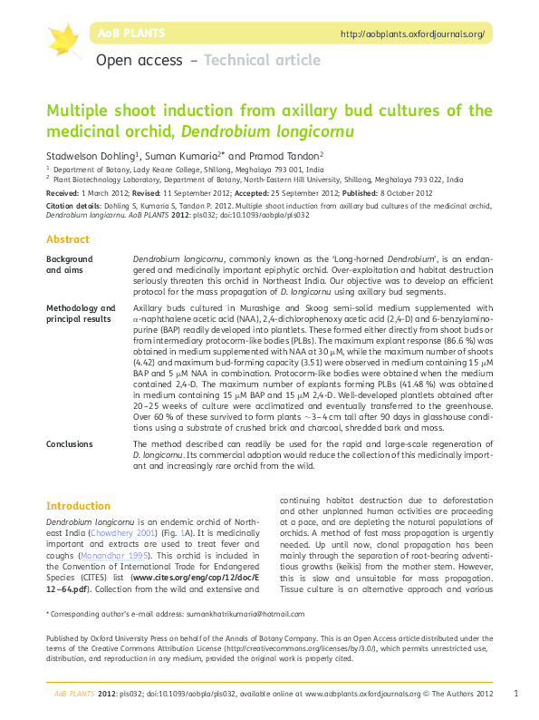 (PDF) Multiple shoot induction from axillary bud cultures of the ...