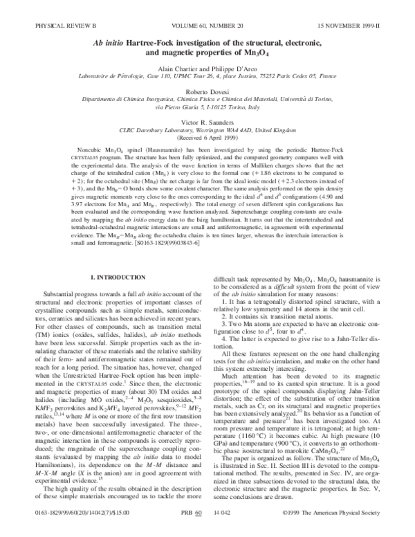 Pdf Ab Initio Hartree Fock Investigation Of The Structural