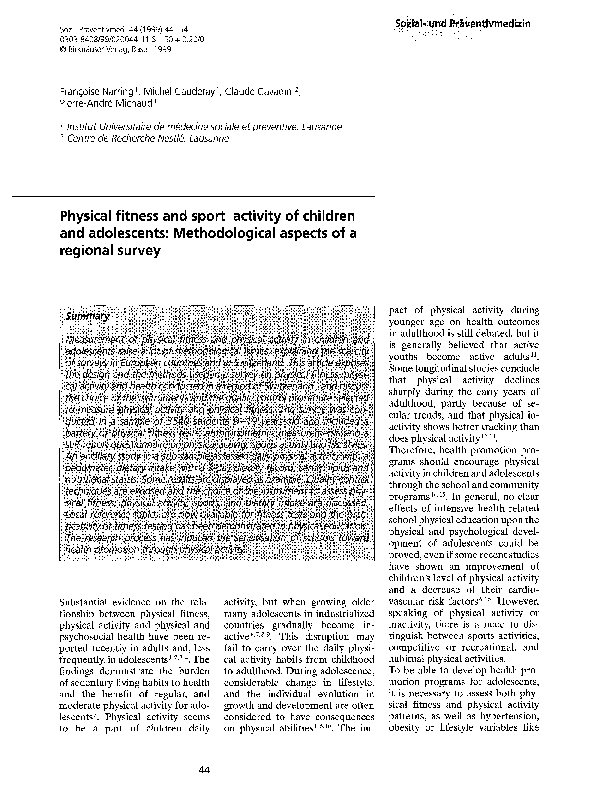 (PDF) Physical fitness and sport activity of children and adolescents ...