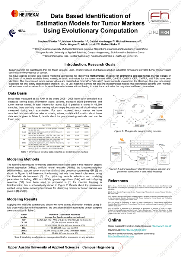 Pdf Data Based Identification Of Estimation Models For Tumor Markers