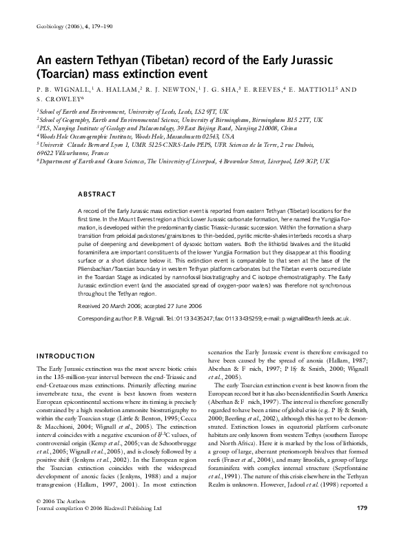 (PDF) An eastern Tethyan (Tibetan) record of the Early Jurassic ...