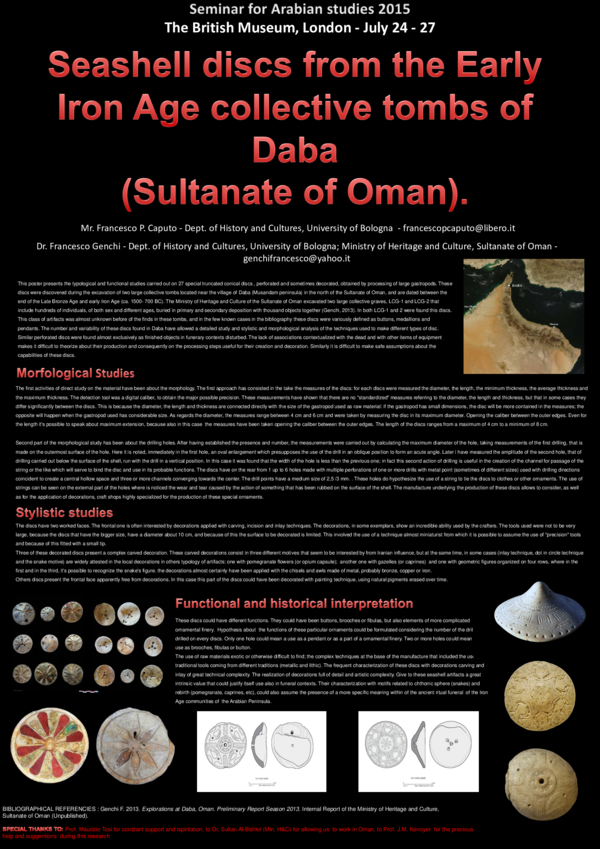 (PDF) Seashell discs from the Early Iron Age graves of Daba (Sultanate ...