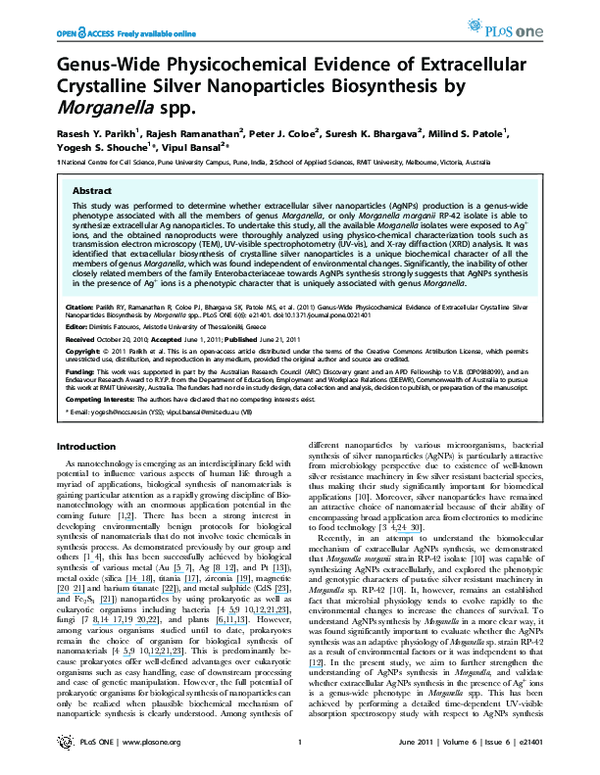 (PDF) Genus-Wide Physicochemical Evidence of Extracellular Crystalline ...