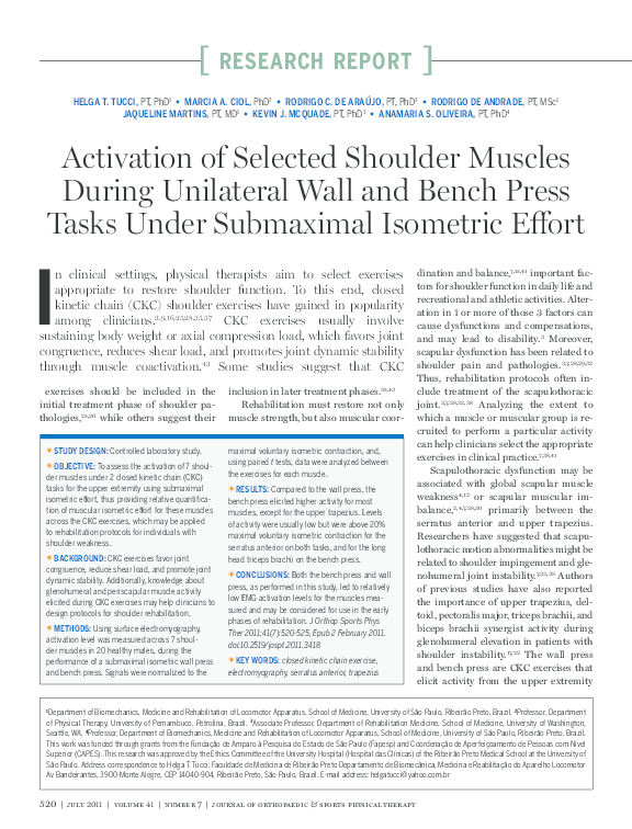 (PDF) Muscle Activation of Selected Shoulder Muscles During Unilateral ...